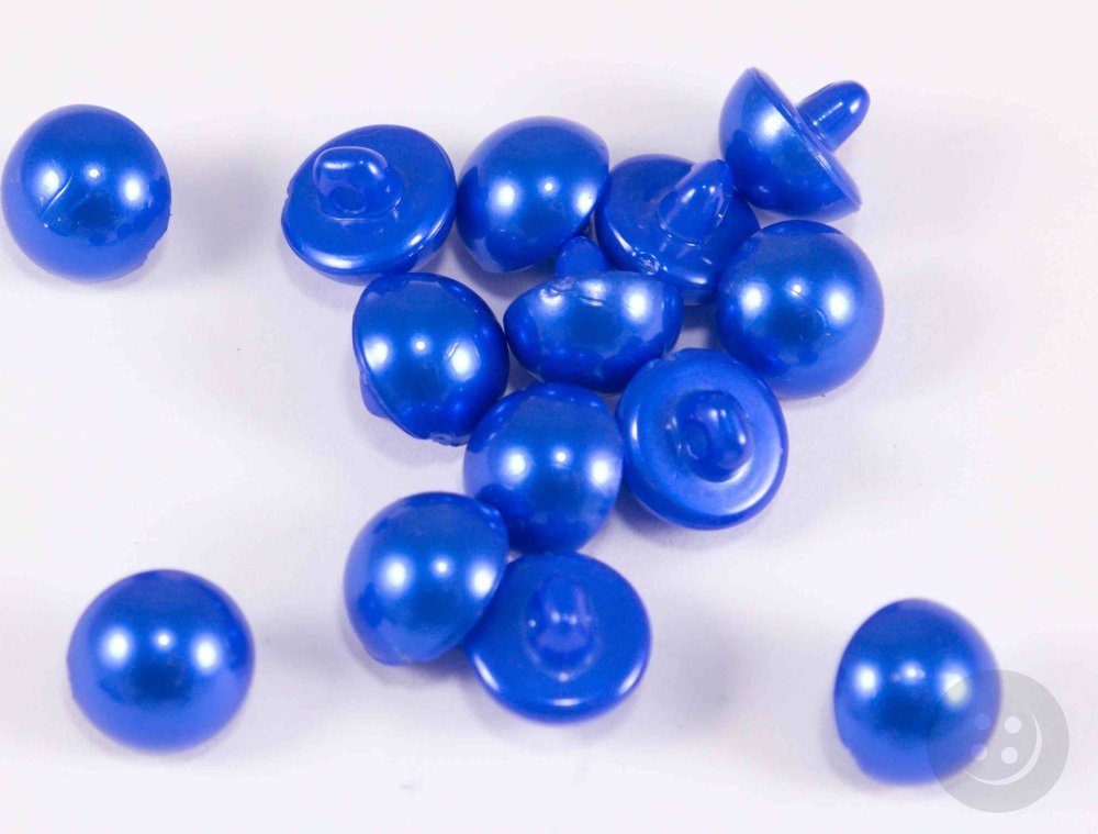 Pearl button with understitching - royal blue pearl - diameter 1.1 cm ...