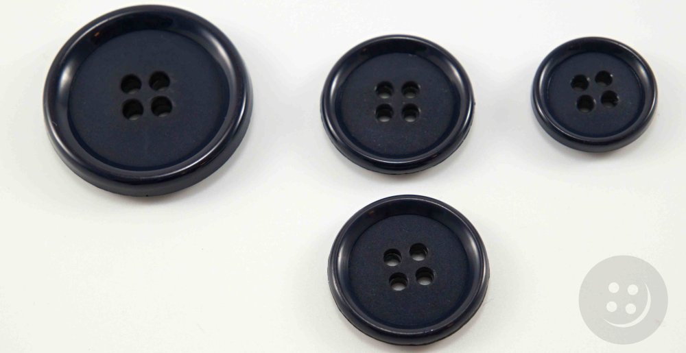 Dírkový knoflík s matným středem tmavomodrý 2,54 cm