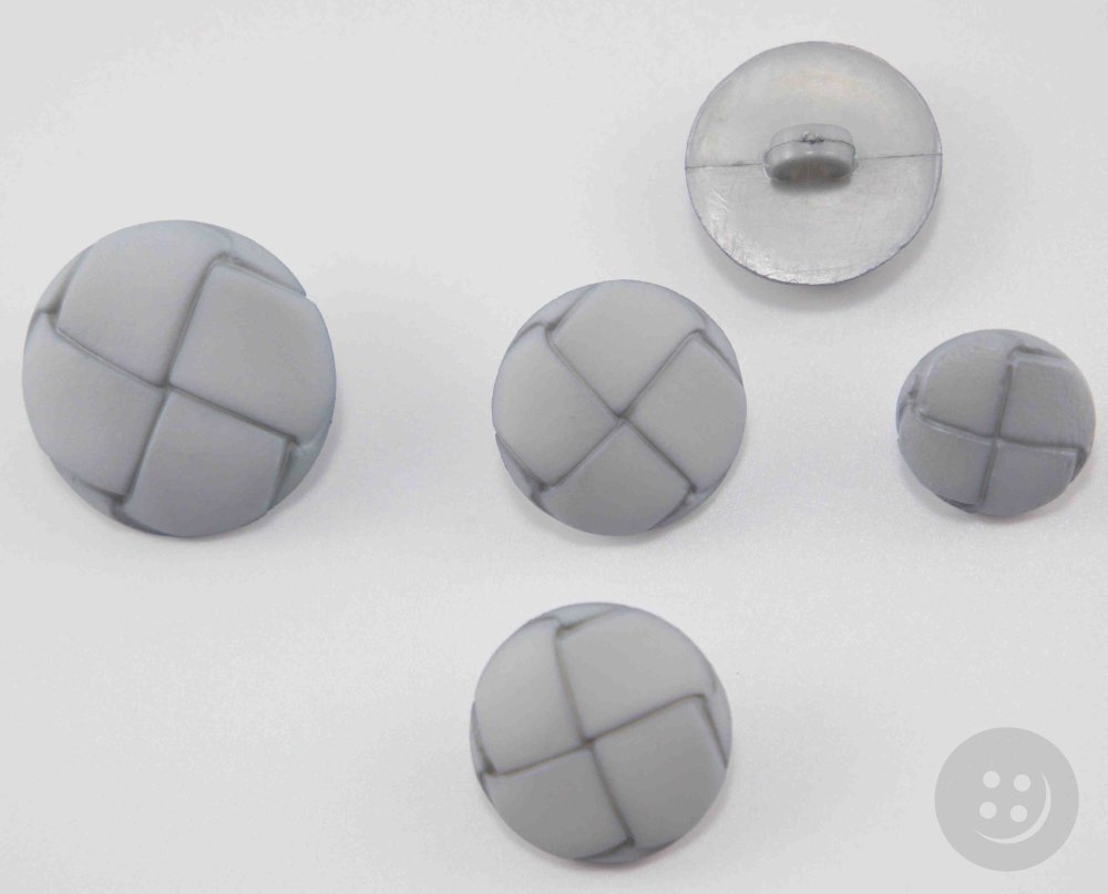 Button with bottom stitching light gray imitation leather 2 cm
