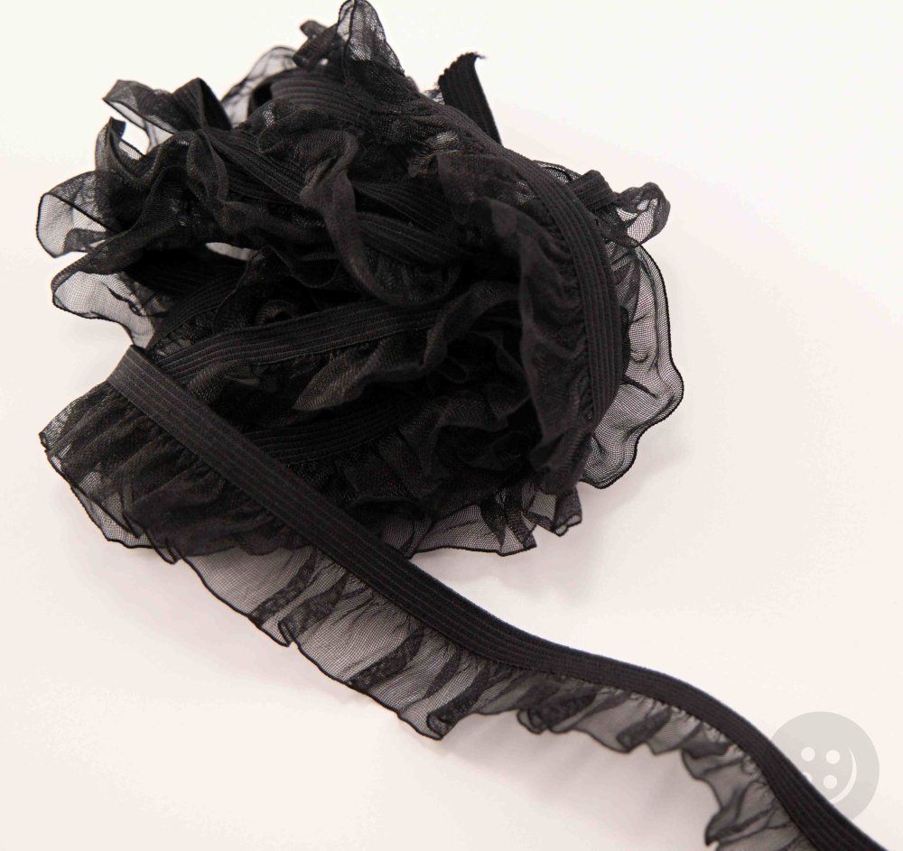 Elastic frill - black - width 1.8 cm :: Sewing-knitting.eu