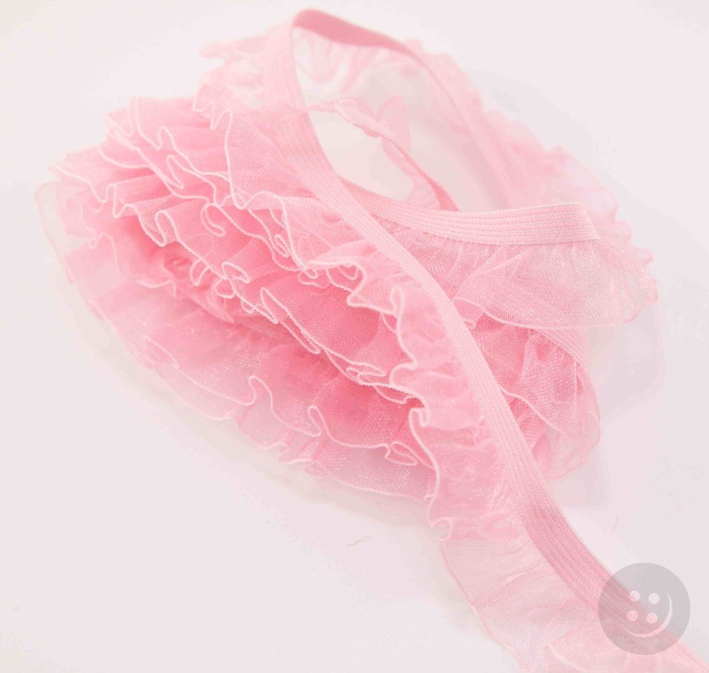 Elastic frill - salmon - width 1.8 cm :: Sewing-knitting.eu